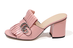 sandales gucci marmont en cuir rose poudre - LaBoutiquedeKroll - Depot ...
