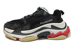 sneakers balenciaga triple s en cuir et toile noir blanc rouge ...