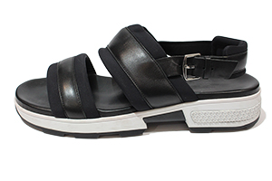 sandales hermes odysee en cuir et nylon noir semelle blanc ...