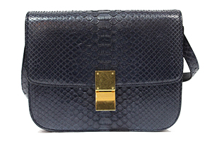 sac classique celine bandouliere en python bleu marrine attributs dore ...