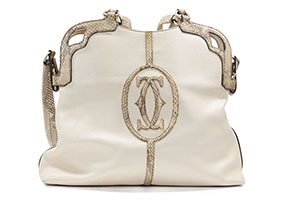 sac cartier marcello en python beige et cuir ecru - LaBoutiquedeKroll ...